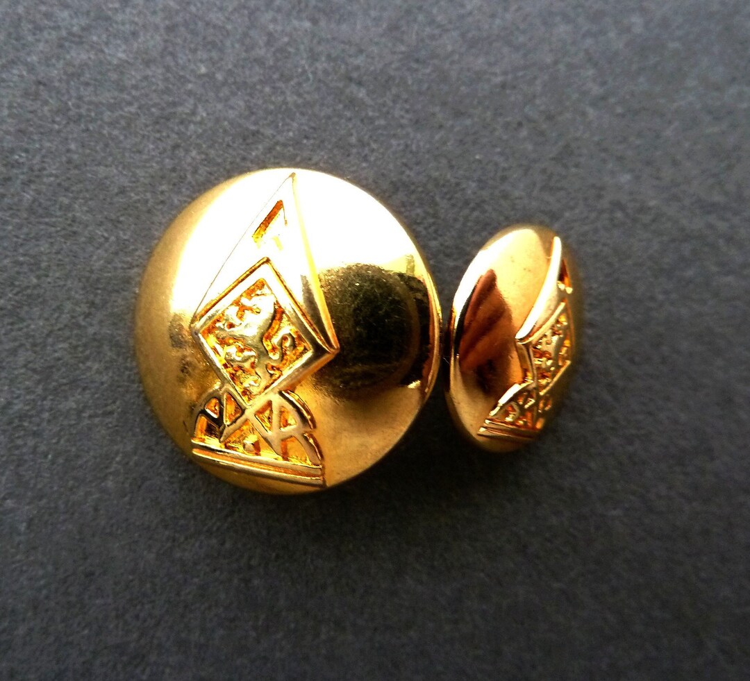 Bright Gold Buttons Set of 6 Buttons 20mm Set of 9 Buttons 15mm Vintage ...