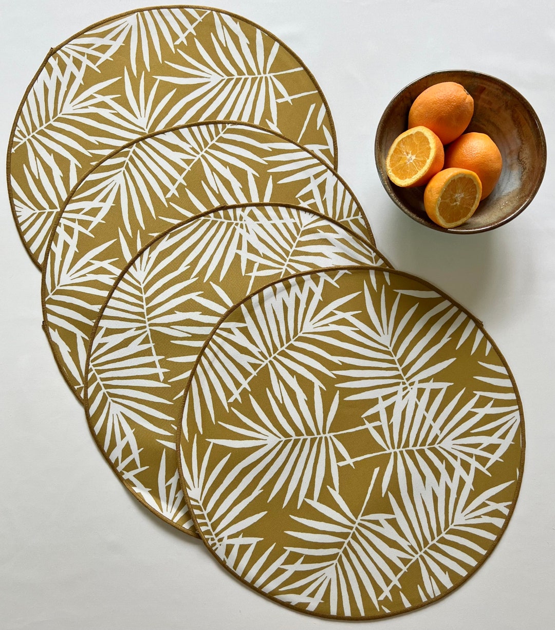 Waterproof Placemats Round Set 4 6 8 East Care Laminated Coated Fabric ...