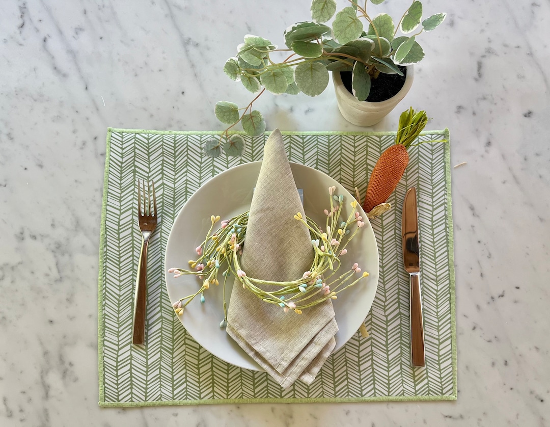 Placemats Green Waterproof Summer Spring Table - Etsy