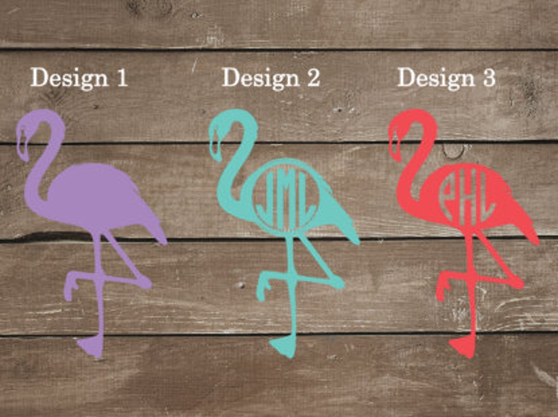 Flamingo Vinyl Decal - Flamingo Monogram - Flamingo Car Decal - Vinyl ...