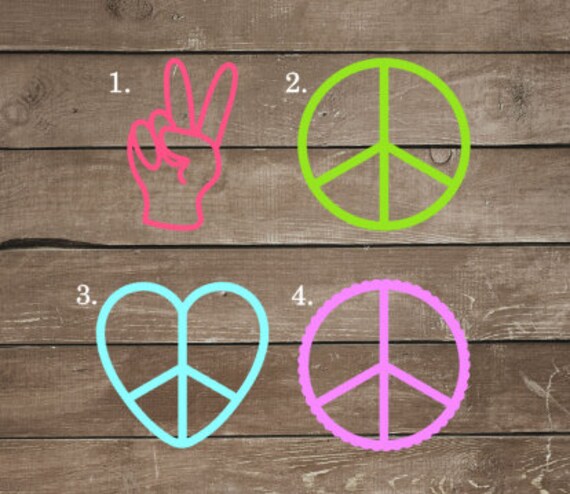 Peace Sign Vinyl Decal Peace Sign Sticker Peace Sign Car | Etsy