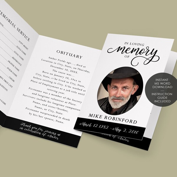 Catholic Funeral Mass Program Template - Etsy