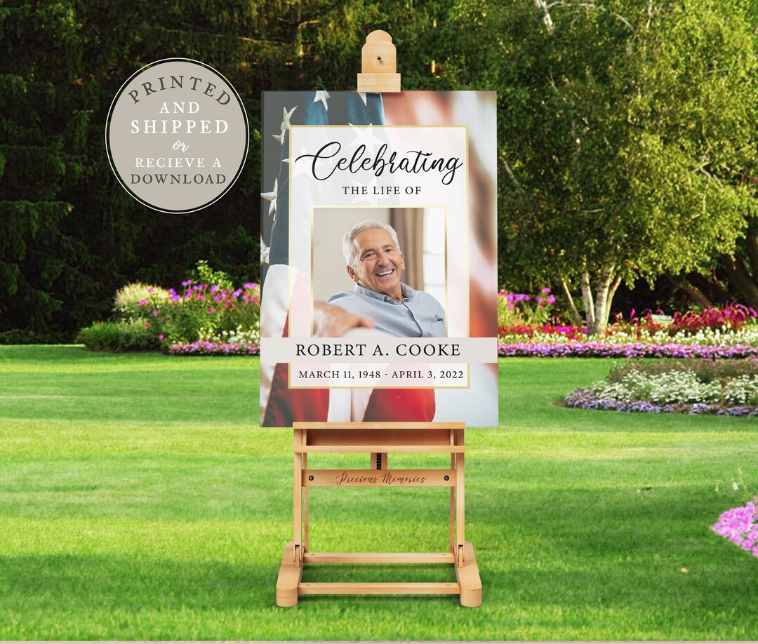 FUNERAL WELCOME SIGN L Celebration of Life Decoration | Memorial ...