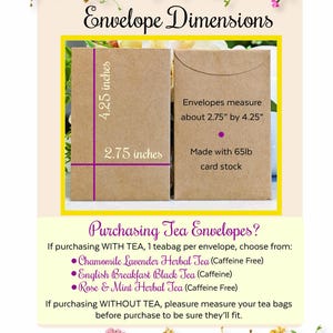 Personalized Tea Birthday Party Favors Envelope, Partea Favors, Custom ...
