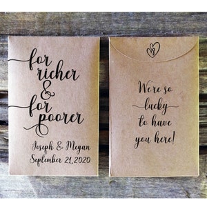 Lottery Ticket Wedding Favor Envelope, for Richer or Poorer, Vegas ...