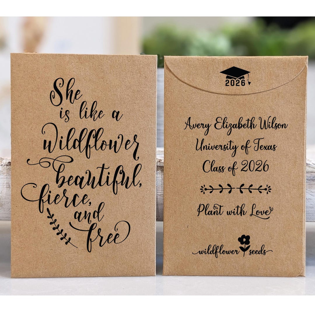 Graduation Party Seed Packet Favors for Guests, Personalized Gift for ...