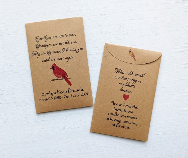 Cardinal Memorial Favors Celebration of Life Memento - Etsy