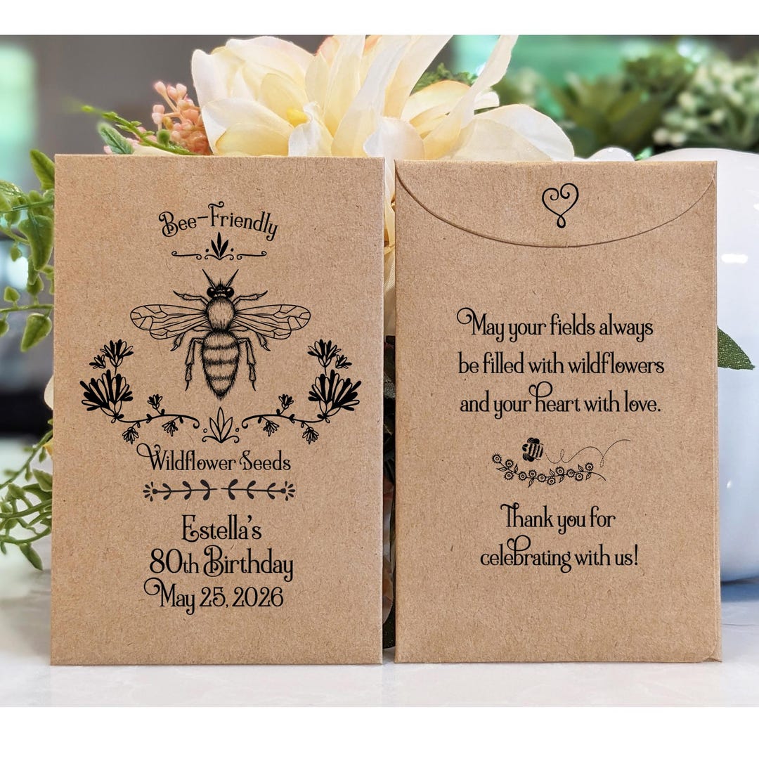 Personalized Birthday Party Seed Packets, Milestone Birthday Favors ...