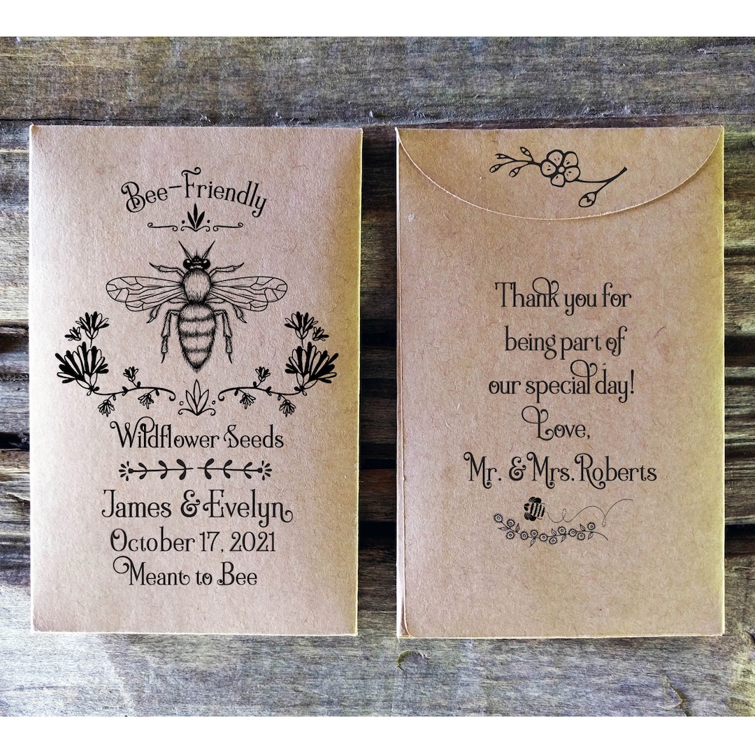 Honey Bee Seed Packet Wedding Favors, Eco Friendly Bridal Shower ...