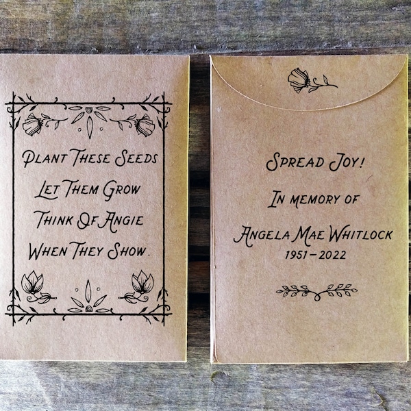 Memorial Seed Packet - Etsy