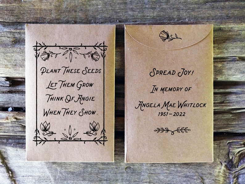 Celebration of Life Personalized Seed Envelopes Memorial Seed - Etsy