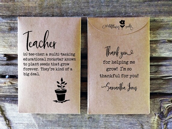 Teacher Appreciation Thank You Gift Seed Packet Teacher - Etsy