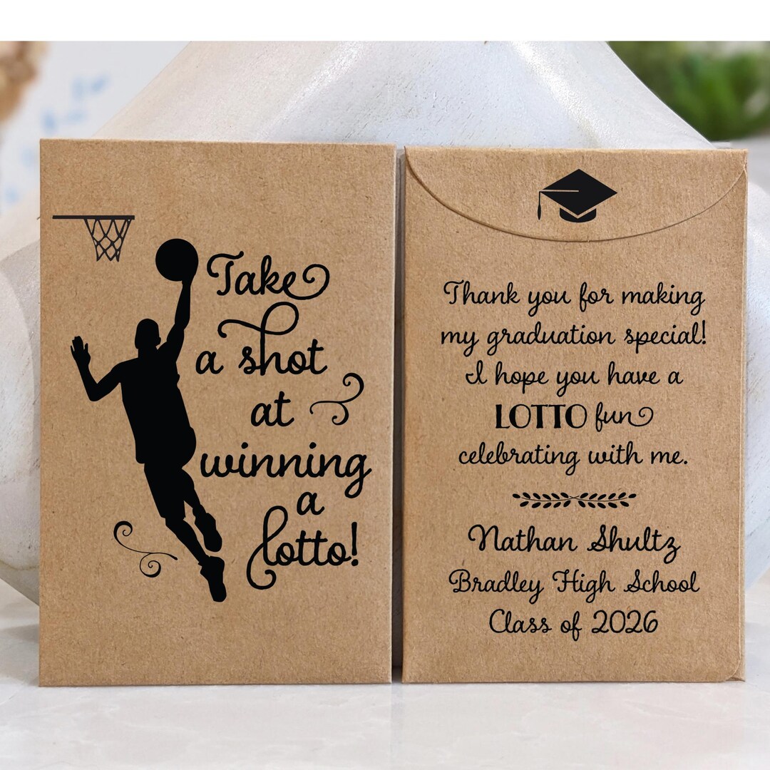 Graduation Party Gift for Guests, Custom Lottery Ticket Envelope ...