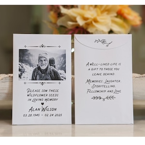Personalized Memorial Seed Packet Favors, Wildflower Funeral Gift With ...