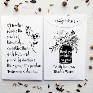 Teacher Appreciation Seed Packets, Inspirational Favors for Teachers ...