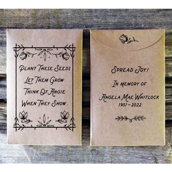 Memorial Seed Packet - Etsy