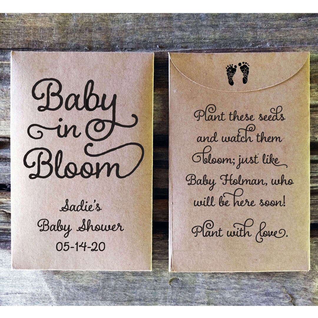 Baby Shower Seed Packet Favor, Personalized 'baby in Bloom' Custom ...