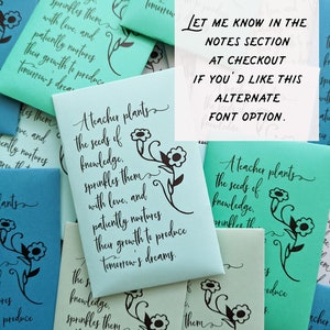 Teacher Appreciation Seed Packets, Inspirational Favors for Teachers ...