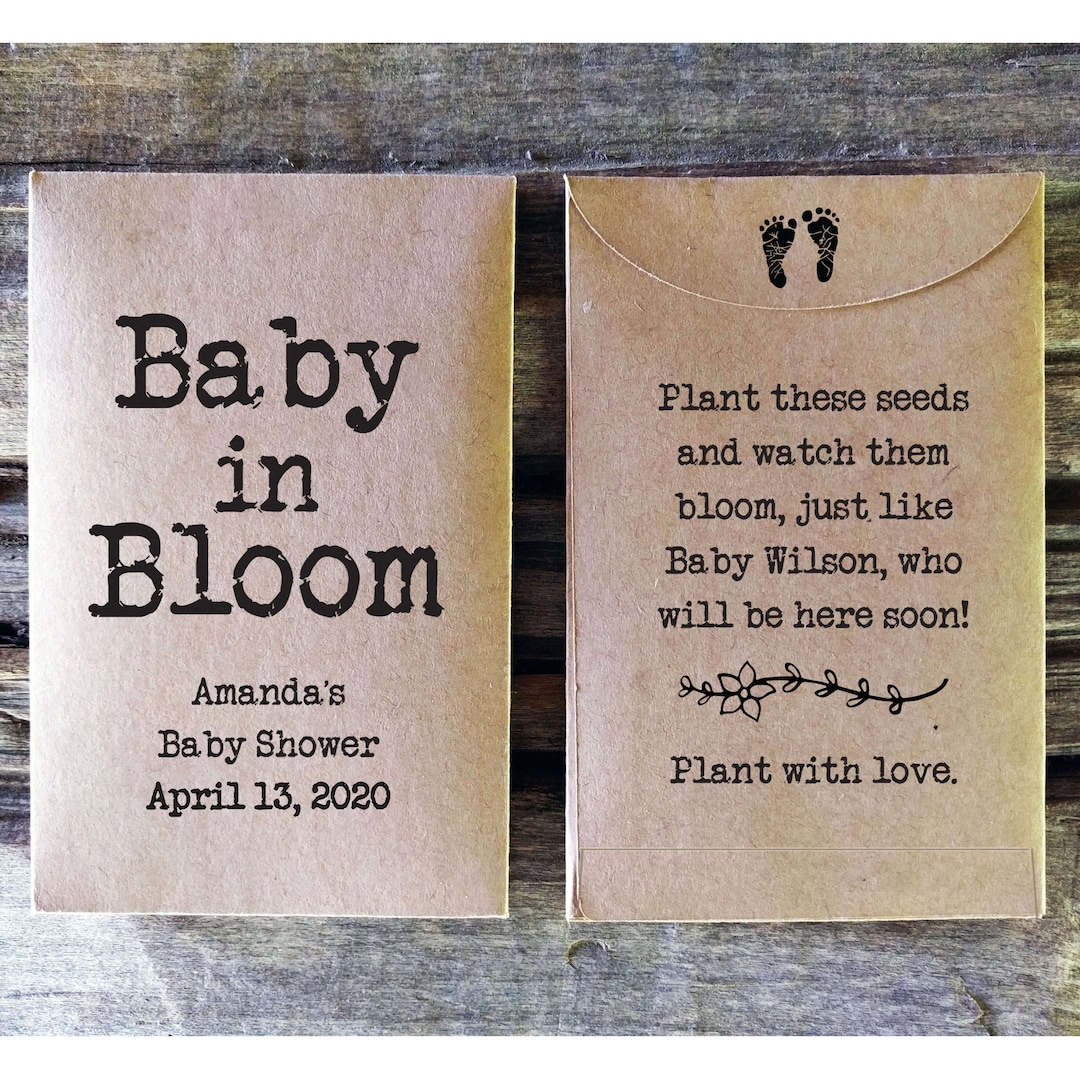 Baby Shower Seed Packet Favor, Baby in Bloom Rustic Gift for Guests ...