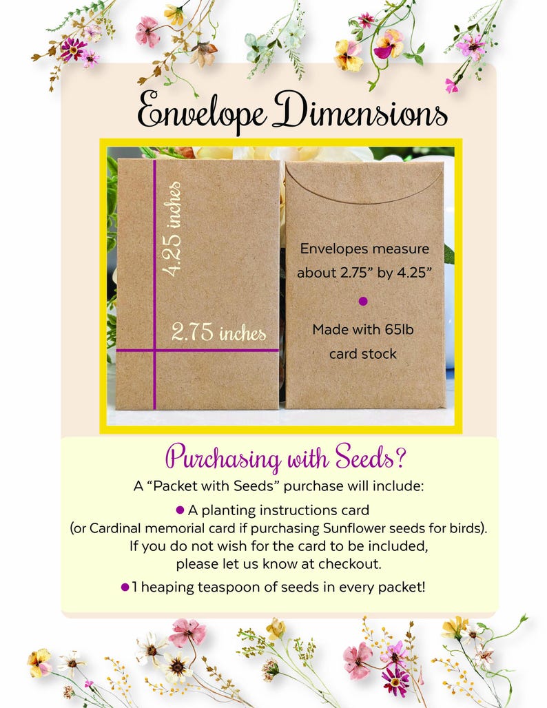 Personalized Birthday Party Favor Seed Packets, 30, 40, 50, 70, 80, 90 ...