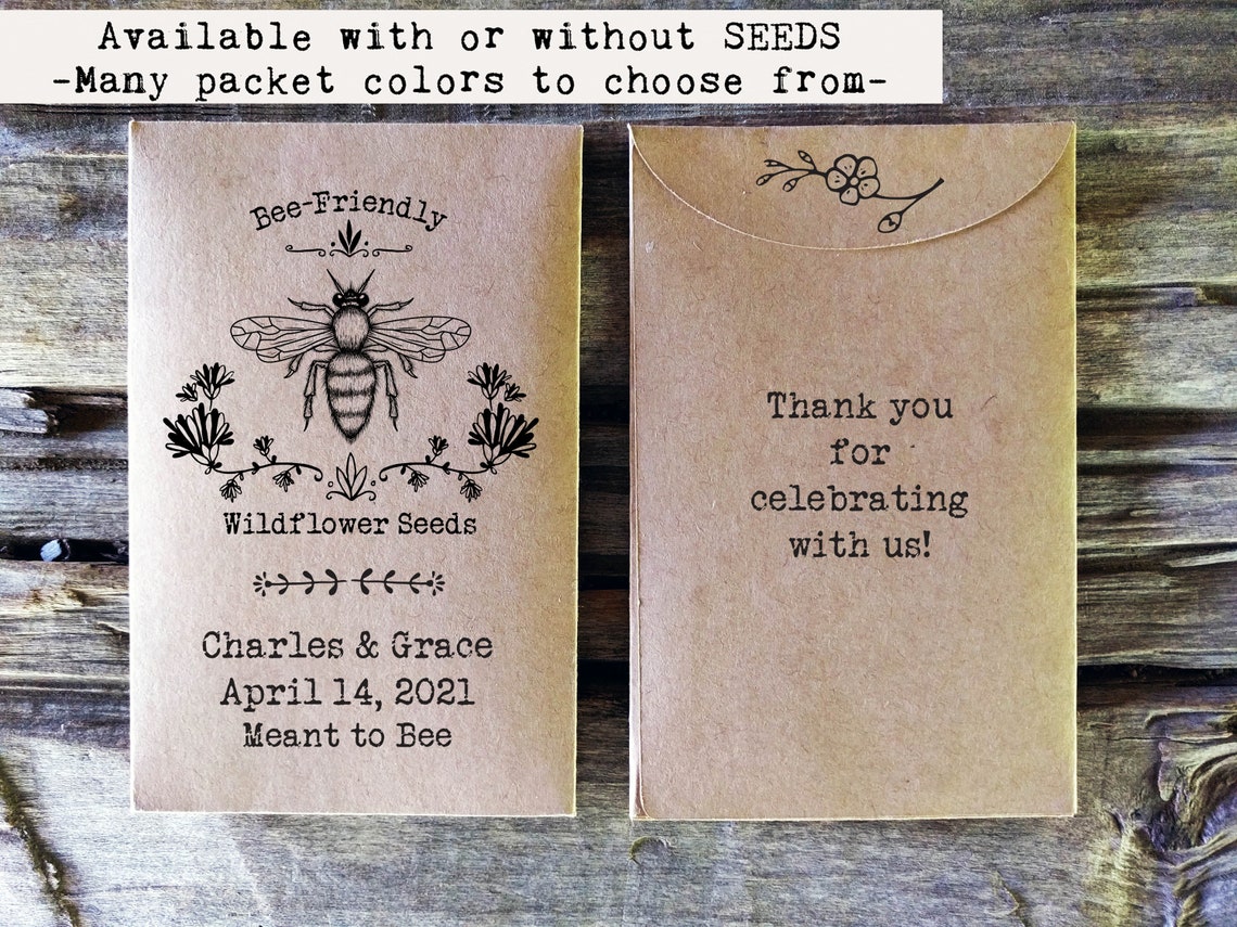 Bee Friendly Custom Seed Packet Wedding Favors Meant to Bee | Etsy