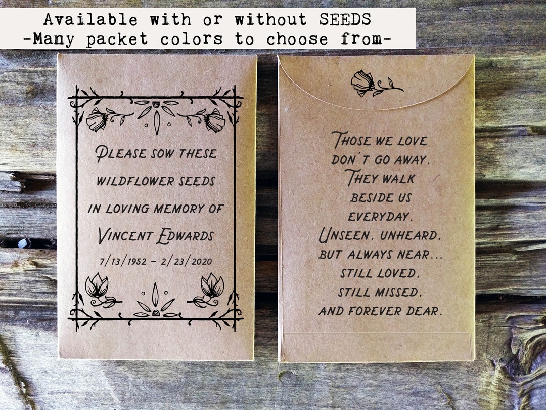 Memorial Seed Packet Favors Funeral Seed Packets Celebration - Etsy