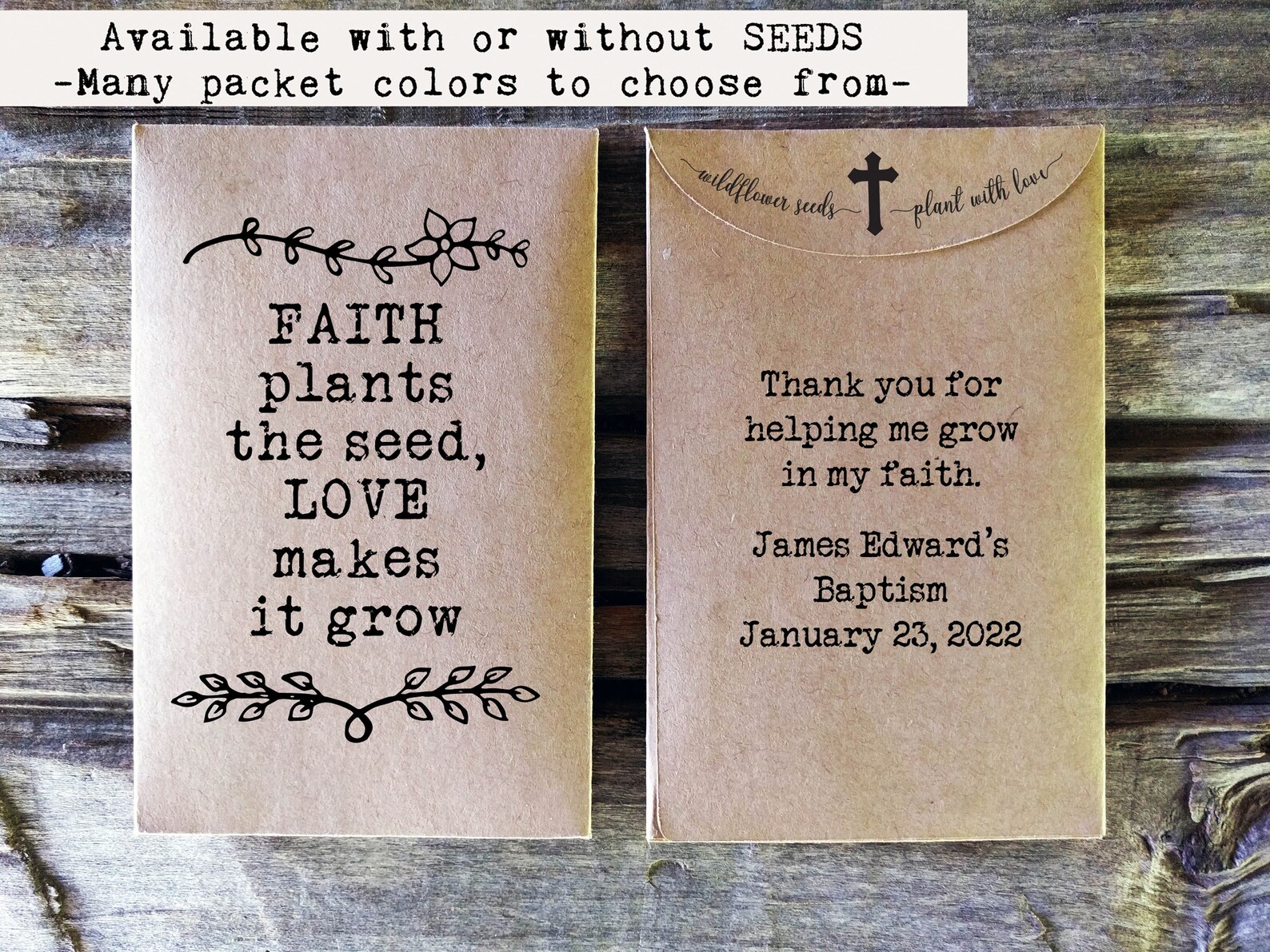 Christian Baby Shower Seed Packet Favor. Faith Plants the Seed - Etsy