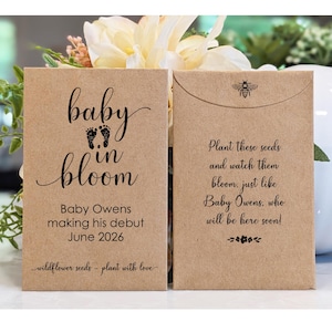 Baby in Bloom Seed Packet Baby Shower Favor, Personalized Plantable ...