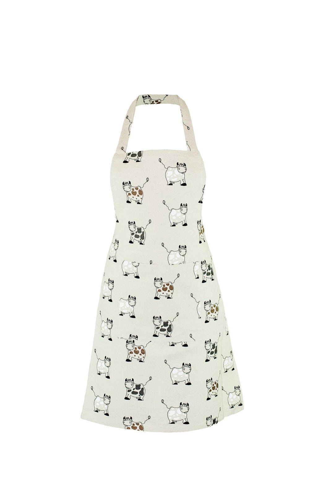 Linen Cotton Stylish Apron Cow Design Apron Kitchen Apron Rustic Apron ...