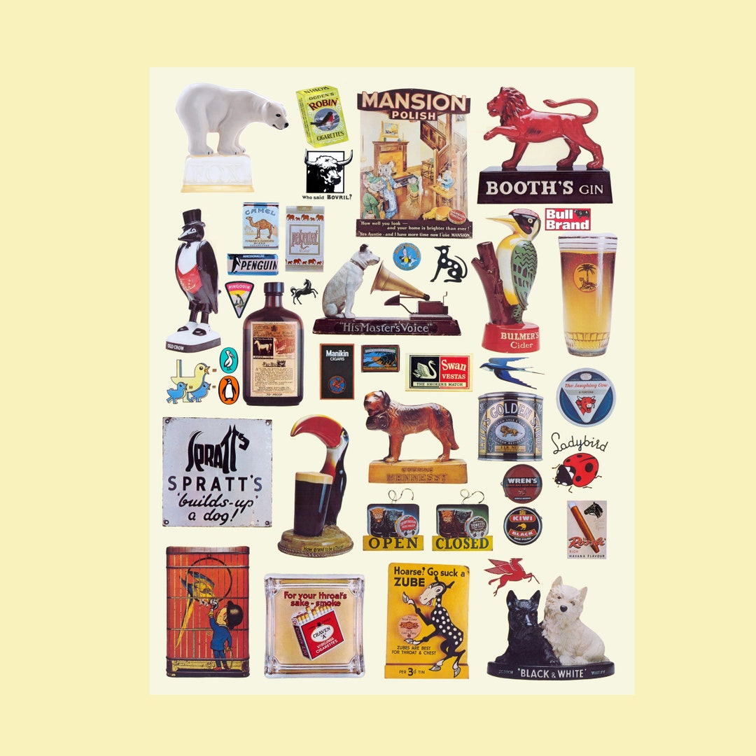 TIERE IN DER WERBUNG Ephemera Collectors Werbung Logo Poster - Etsy.de