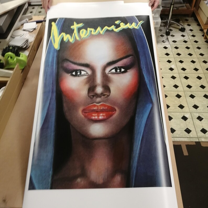 GRACE JONES Interview Magazine Cover Art 1984 - Etsy