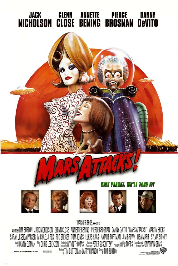 MARS ATTACKS Tim Burton U.K. Film Poster Reproduction - Etsy UK