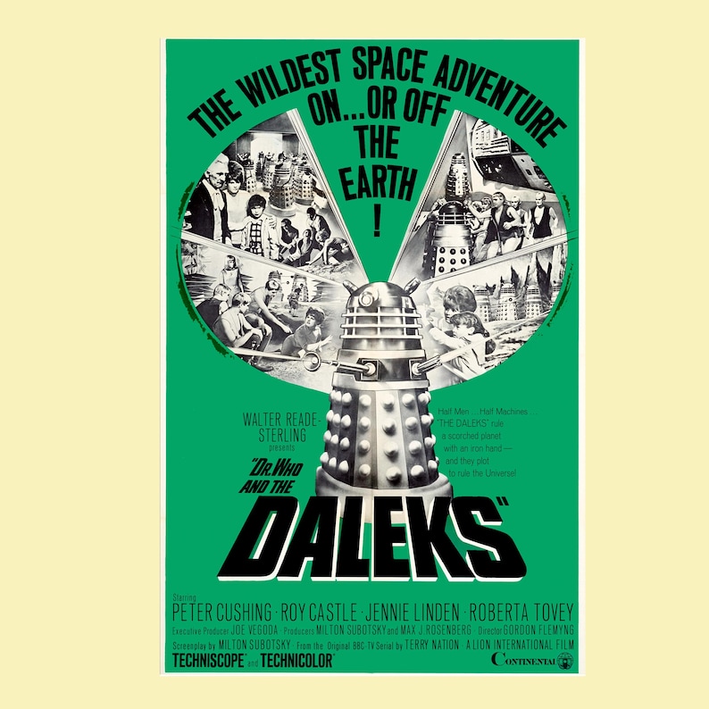 Doctor Who and the Daleks 1966 USA Film Poster Peter Cushing - Etsy