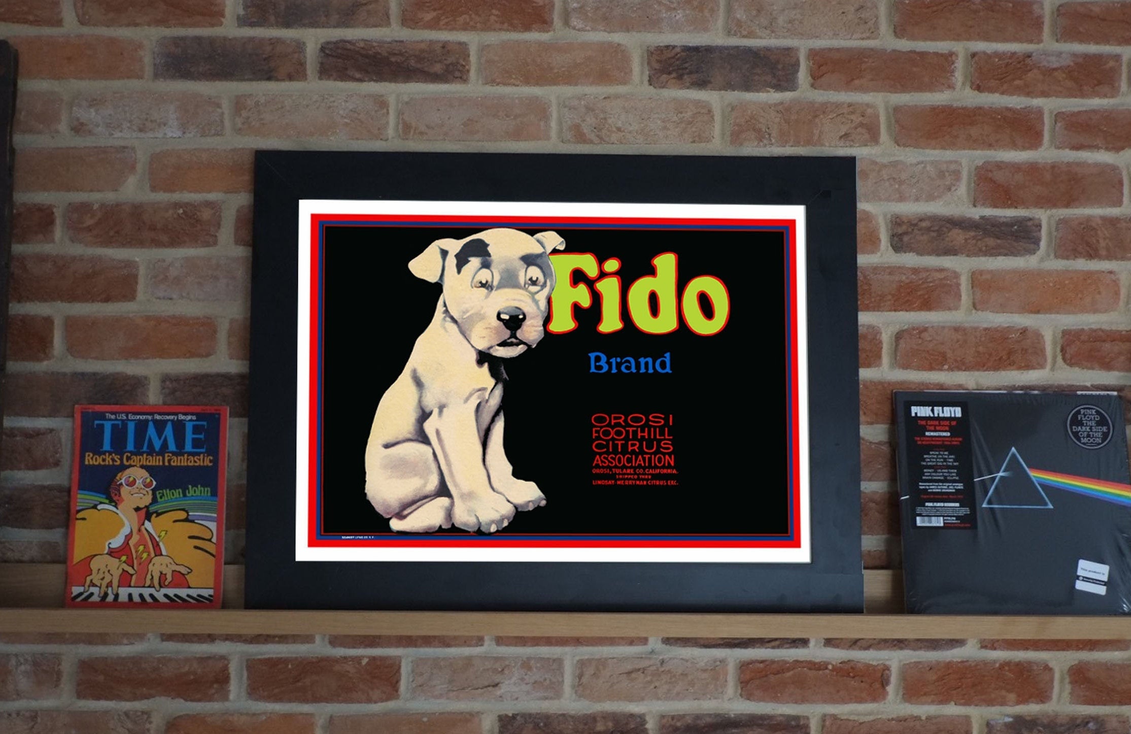 Giant FRUIT CRATE ART 'fido' Dog Vintage Label Poster Print - Etsy