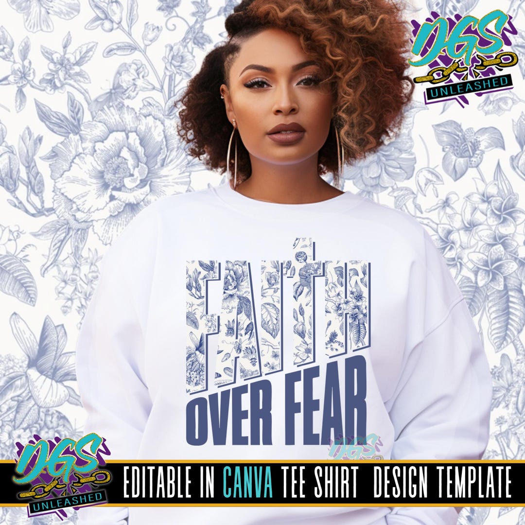 Faith Over Fear Editable Canva Template Digital Download - Etsy