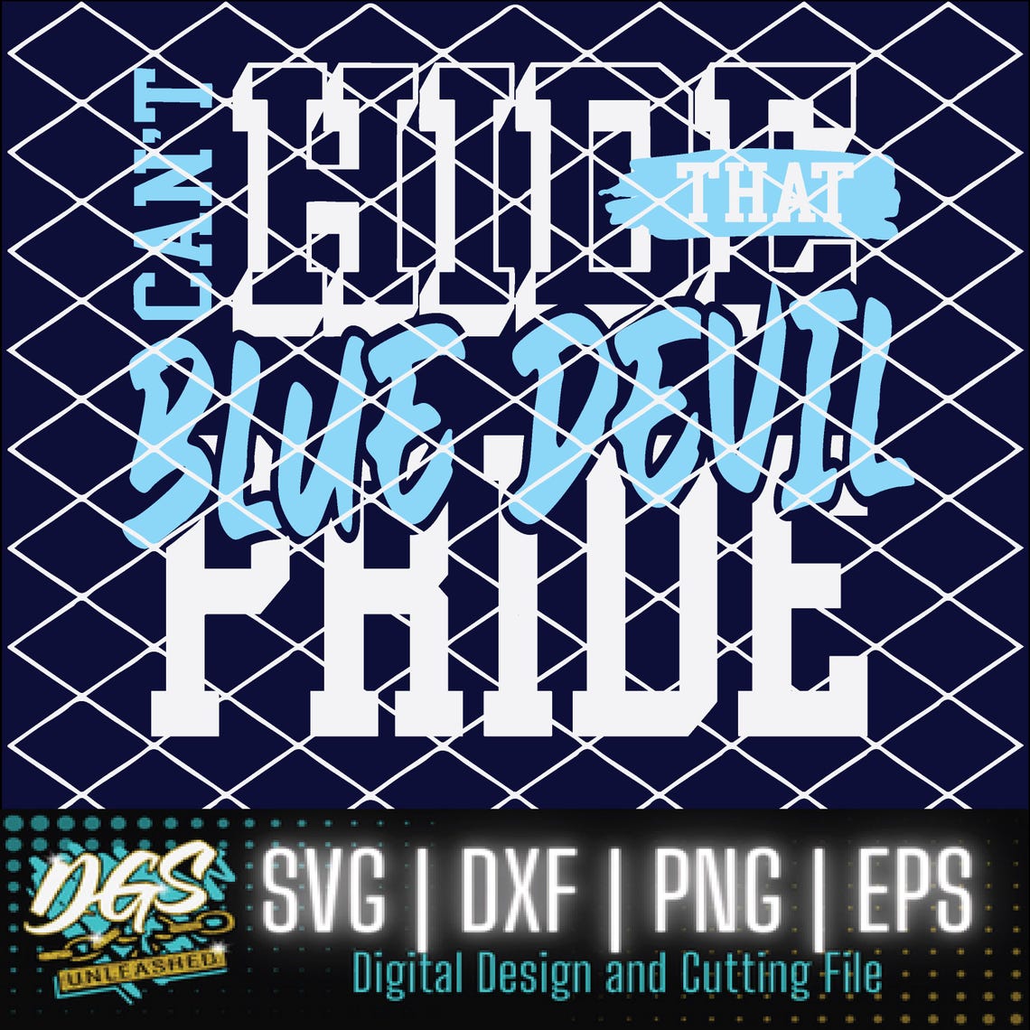 Blue Devil Pride SVG, Dxf, Eps, and Png Digital Cut File, School Spirit ...