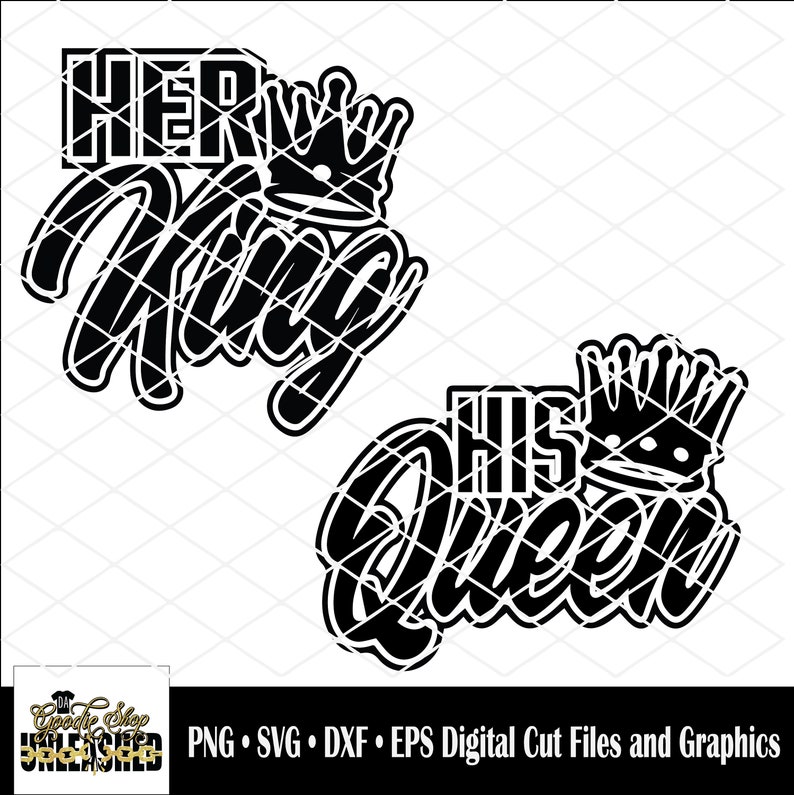 Her King-his Queen SVG, Dxf, Eps and Png Digital Cut File - Etsy