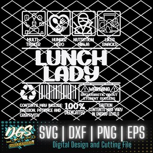 Lunch Lady Label SVG, Dxf, Eps, and Png Digital Cut File, Back to ...
