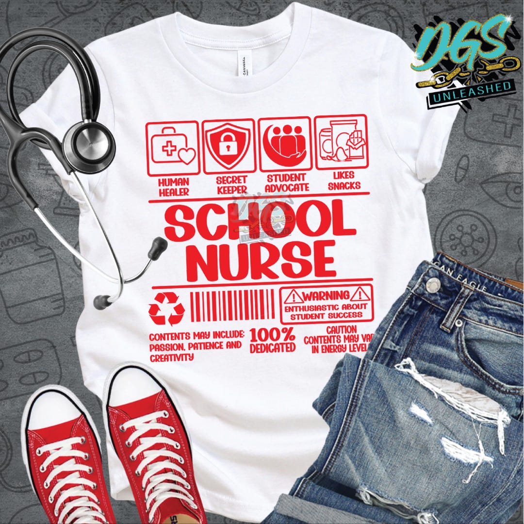 School Nurse Label SVG, Dxf, Eps, and Png Digital Cut File, Instant ...
