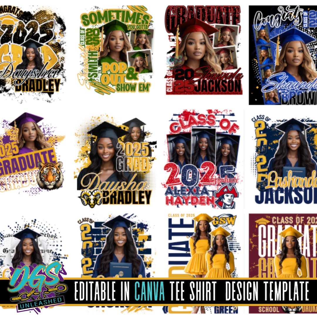 2025 GRAD BUNDLE Editable Canva Template Digital Download - Etsy