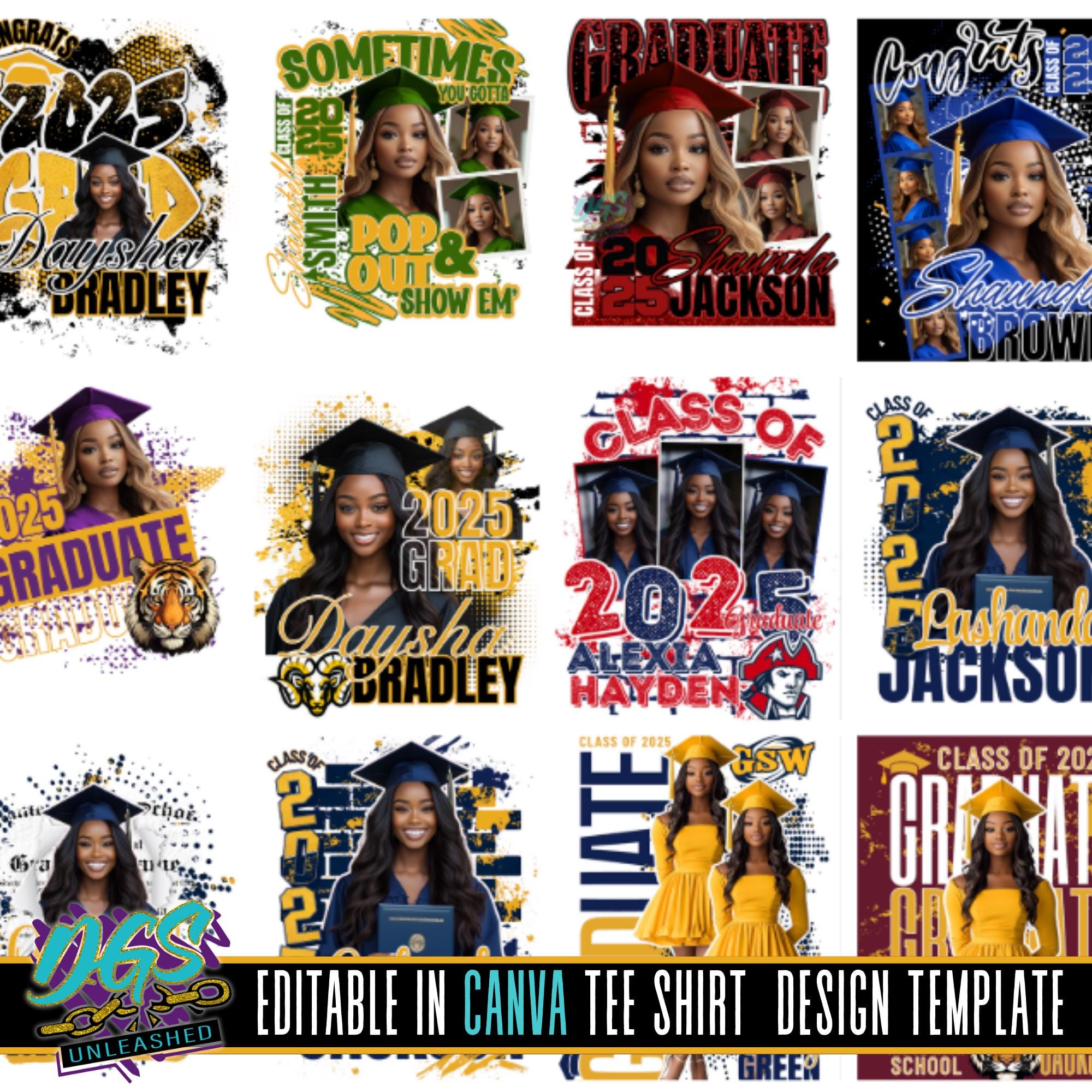 2025 GRAD BUNDLE Editable Canva Template Digital Download - Etsy