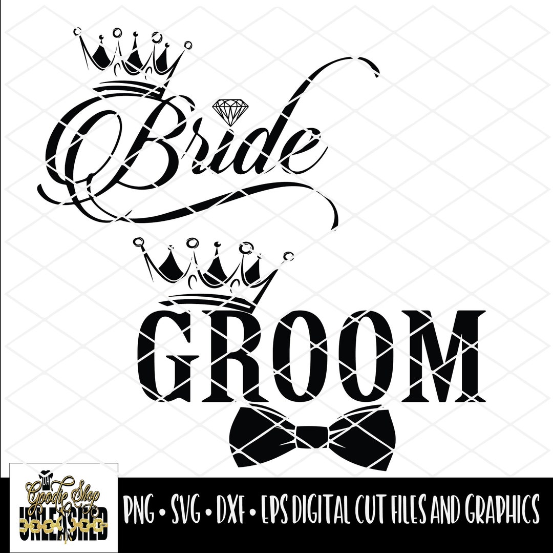 Bride and Groom With Crowns SVG, Dxf, Eps, Png Cut File - Etsy