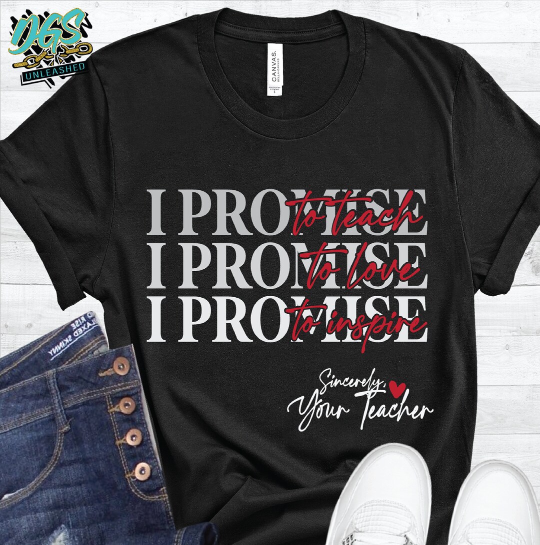 I Promise Teacher SVG, Dxf, Eps, and Dxf Digital Design - Etsy