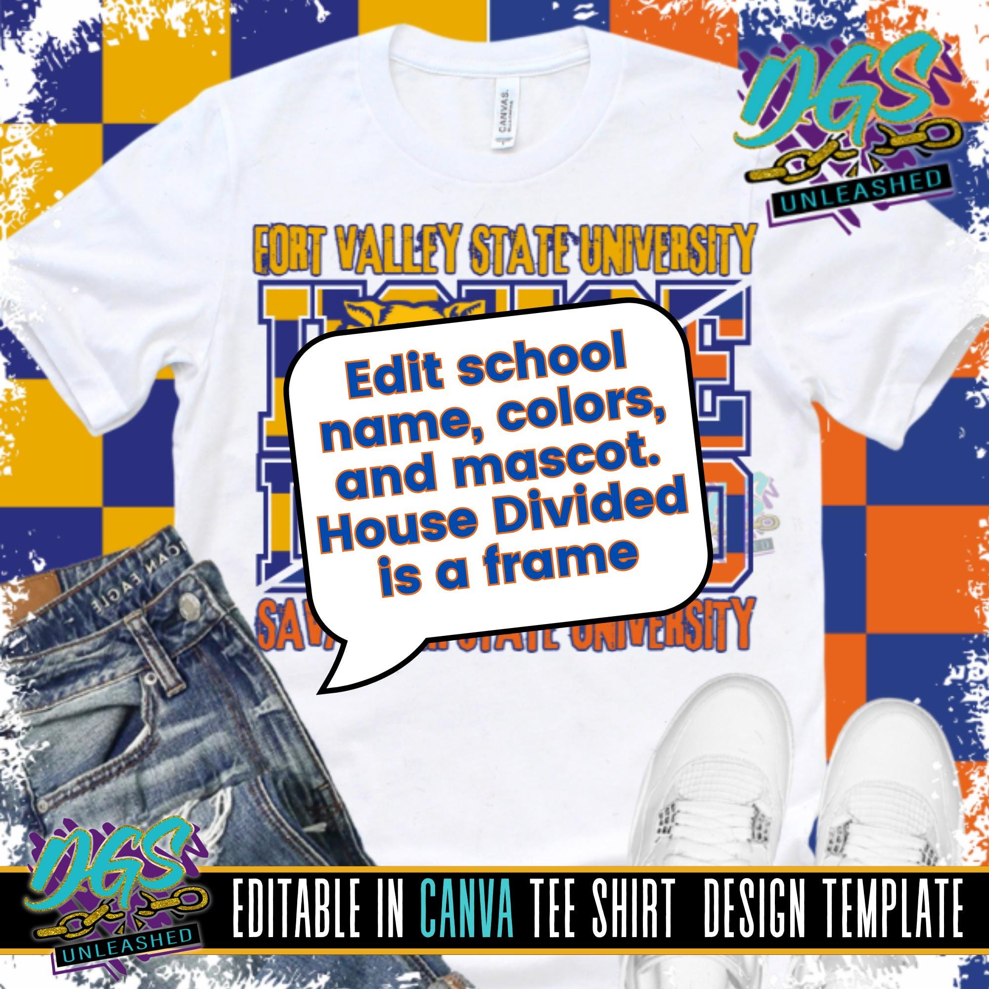 House Divided Word Frame Template Editable Canva Template Digital ...