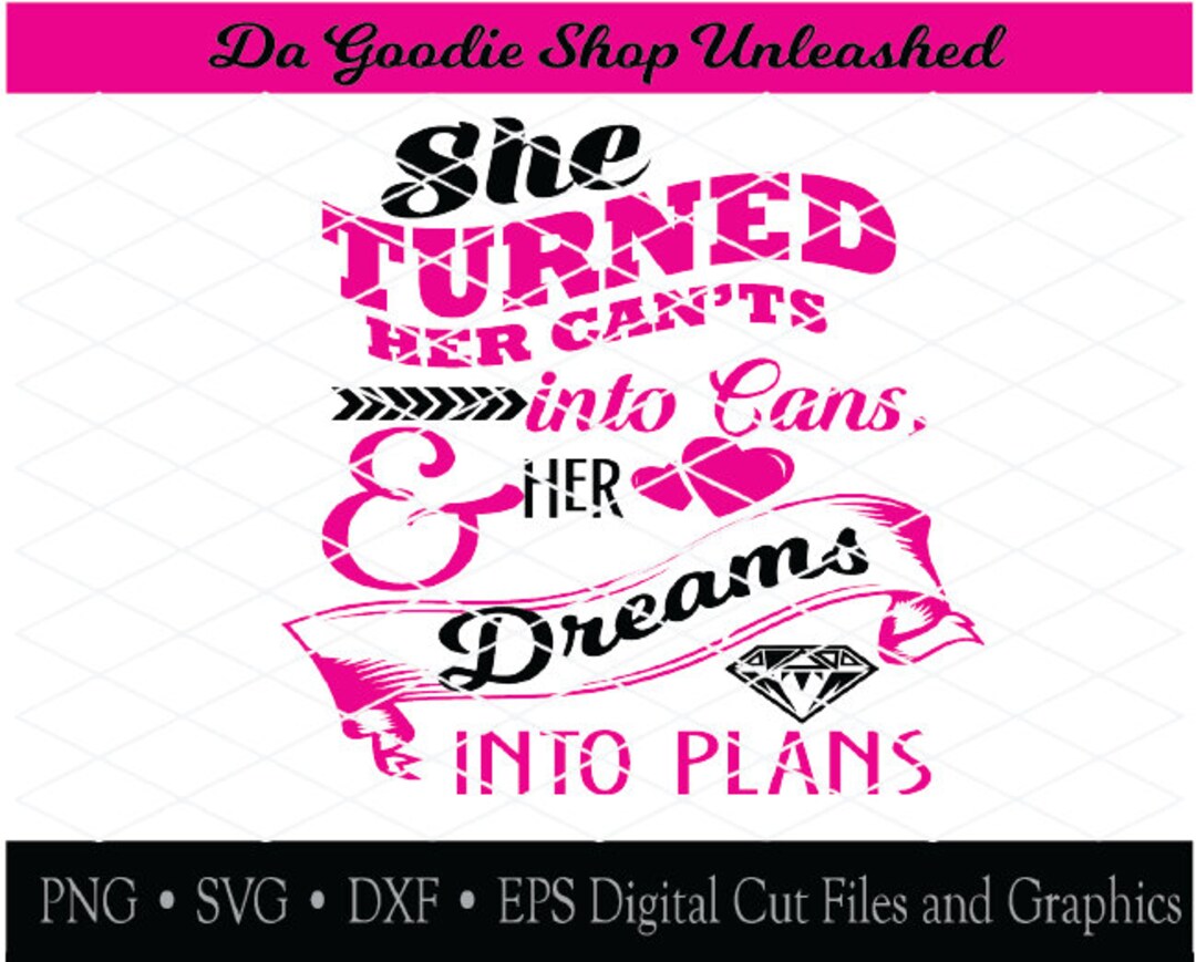 She Inspirational Quote, SVG, Dxf, Png, Eps - Etsy