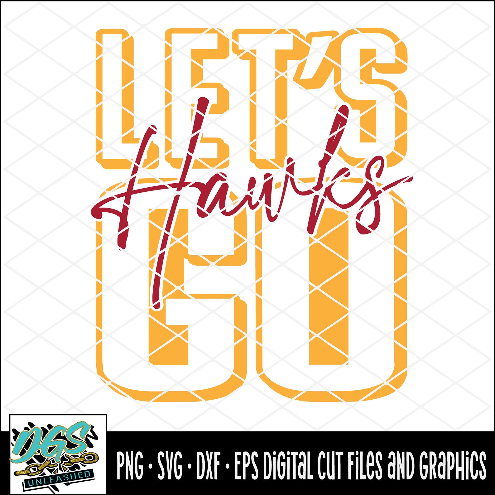 Let's Go Hawks SVG Dxf Eps and Png Digital Design - Etsy