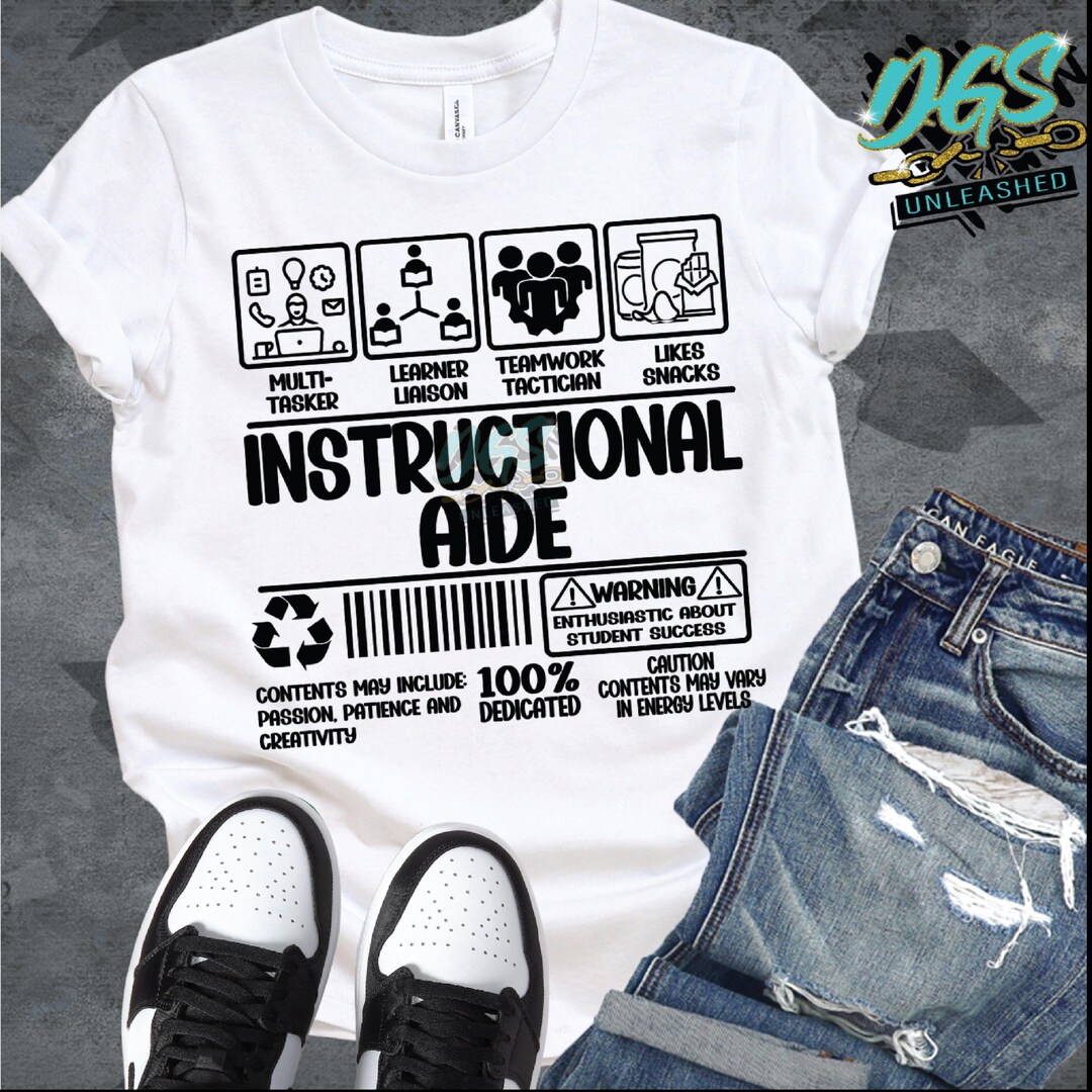 Instructional Aide Label SVG, Dxf, Eps, and Png Digital Cut File, Back ...