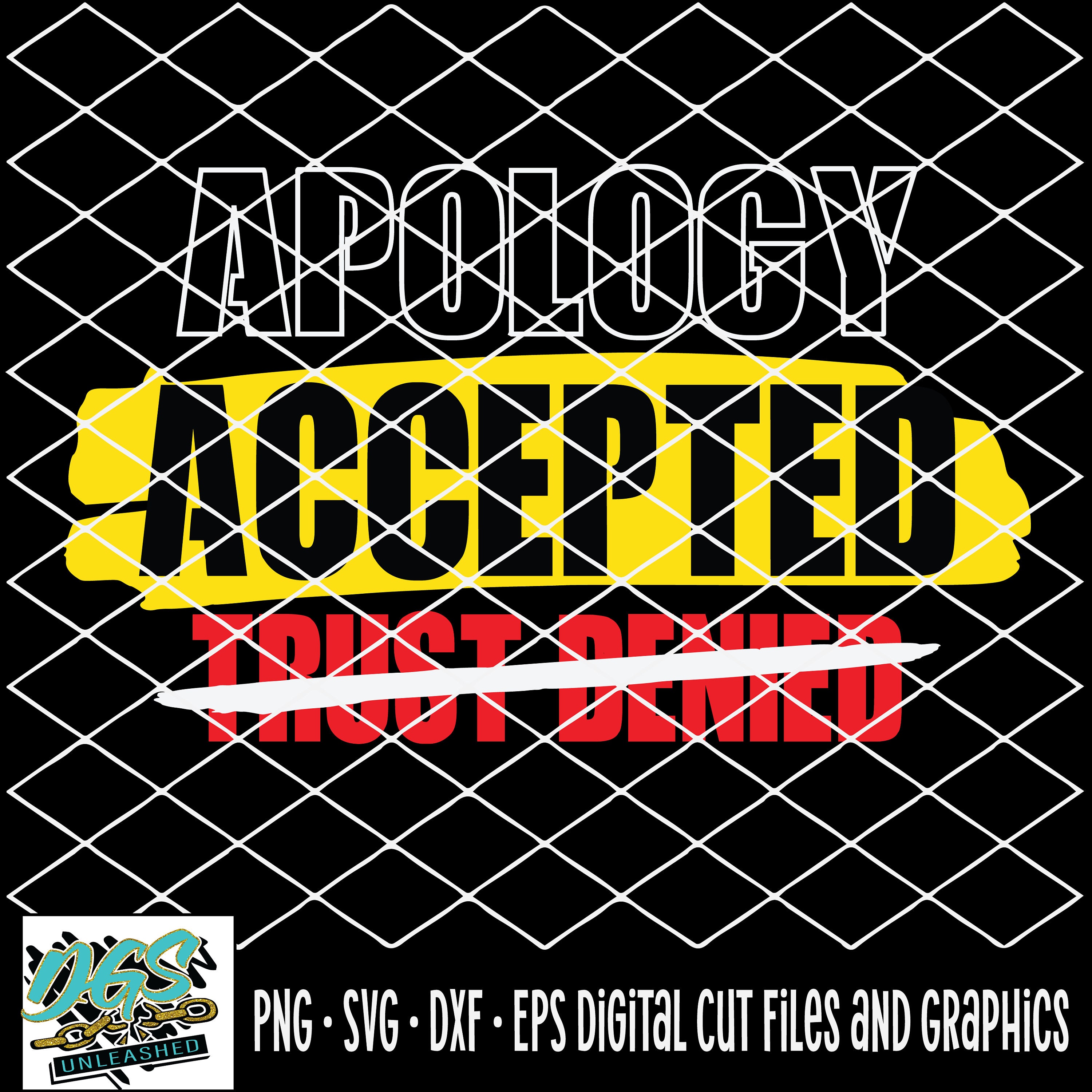 Apology Accepted SVG, Png, Eps, Dxf- Instant Digital Download - Etsy