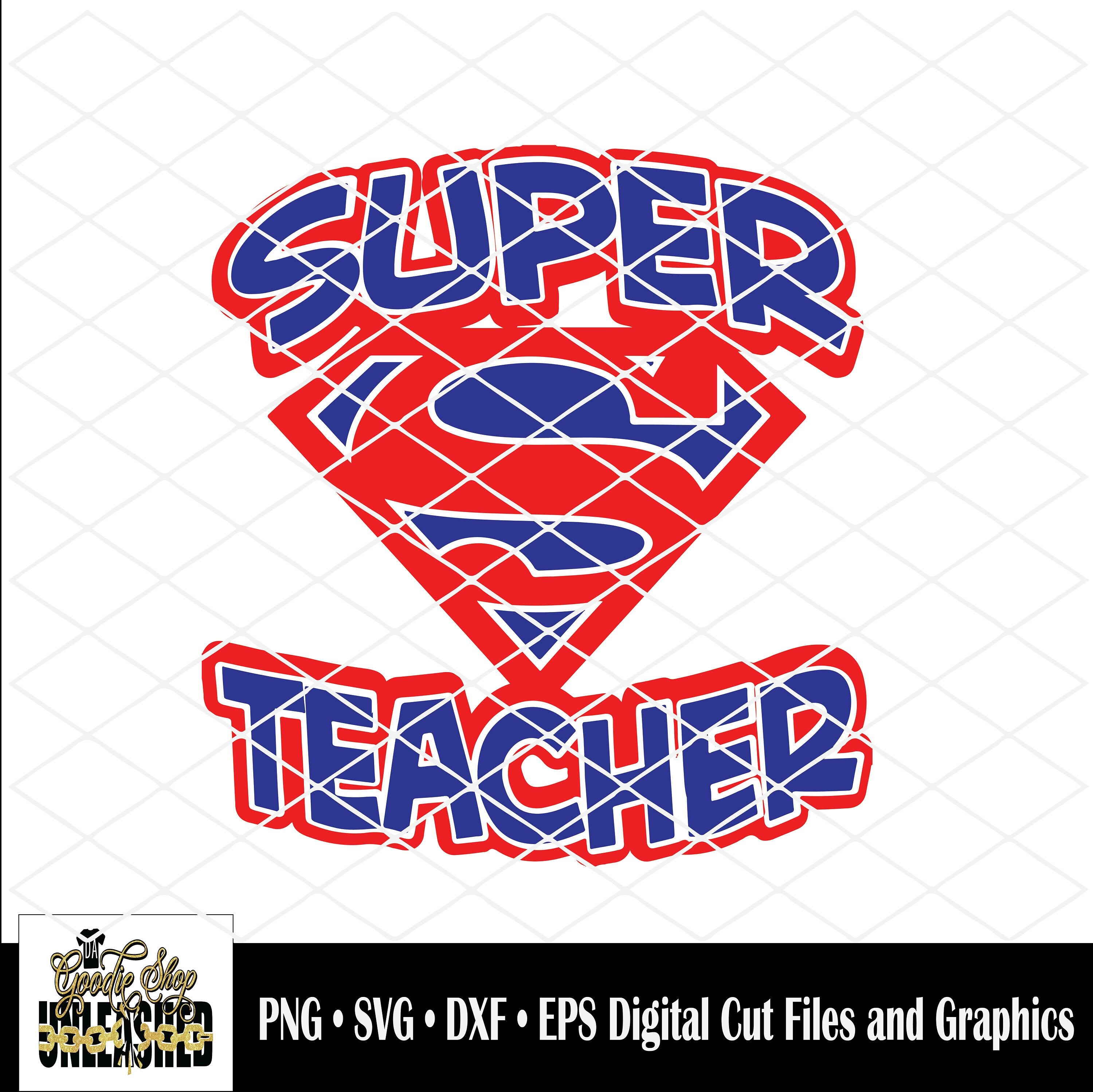 Super Teacher SVG dxf png y eps Digital Cut File | Etsy México