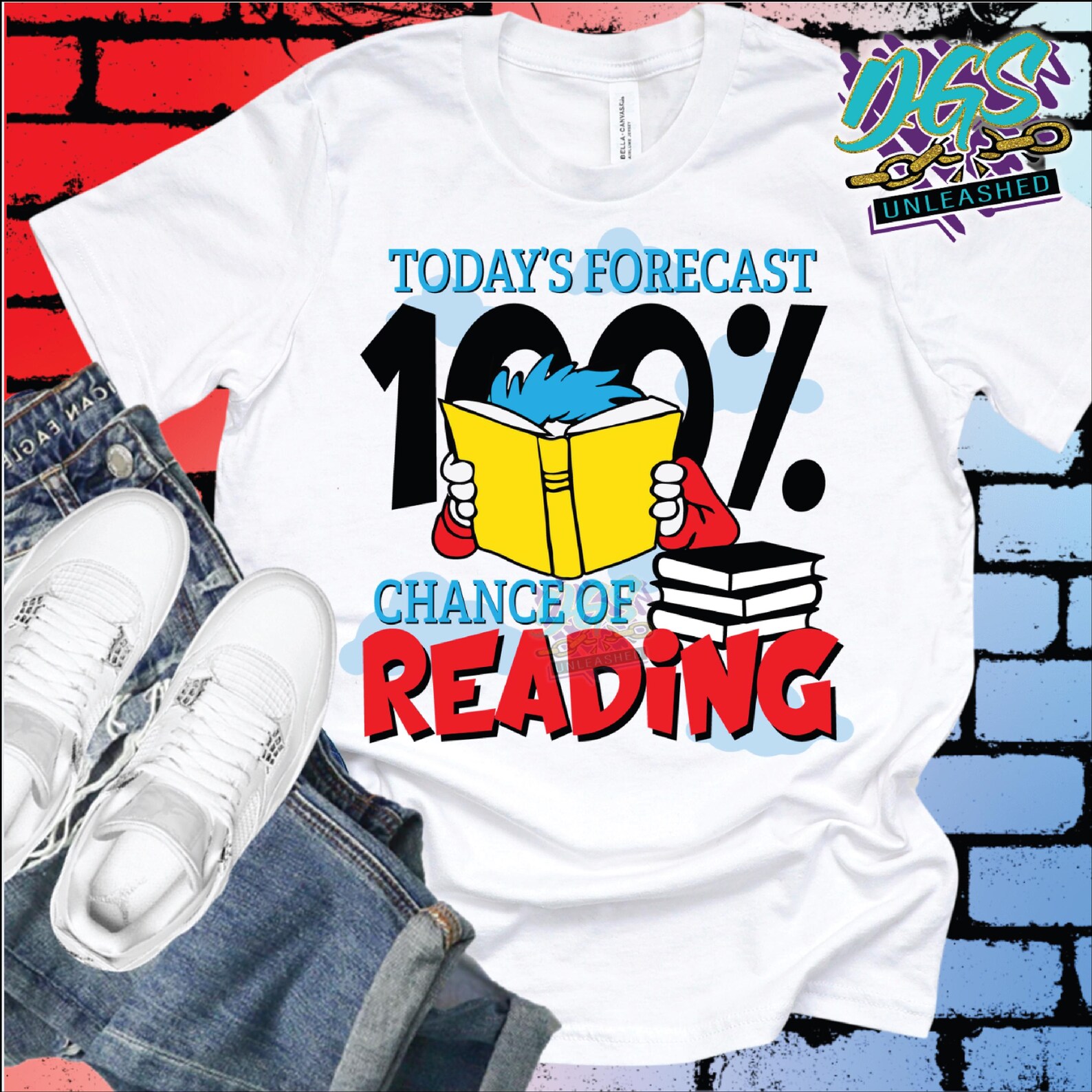 100% Chance of Reading SVG, Dxf, Eps, and Png Digital Design, Reading ...